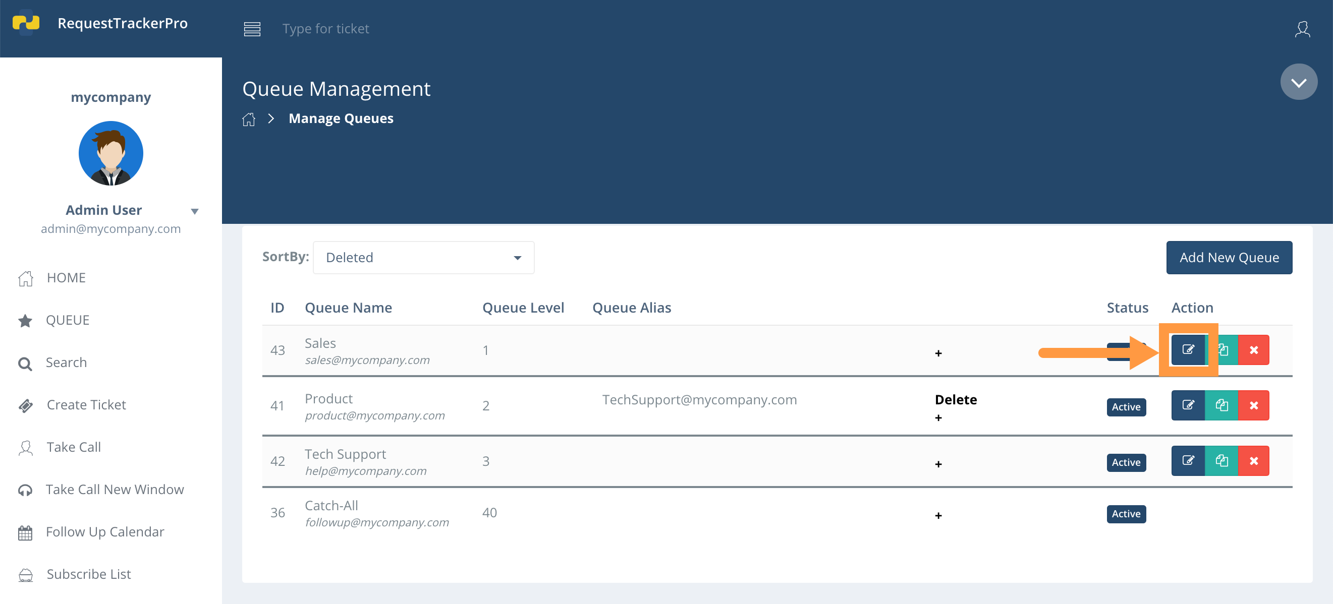 Edit, Delete, or Restore a Queue Request Tracker Pro