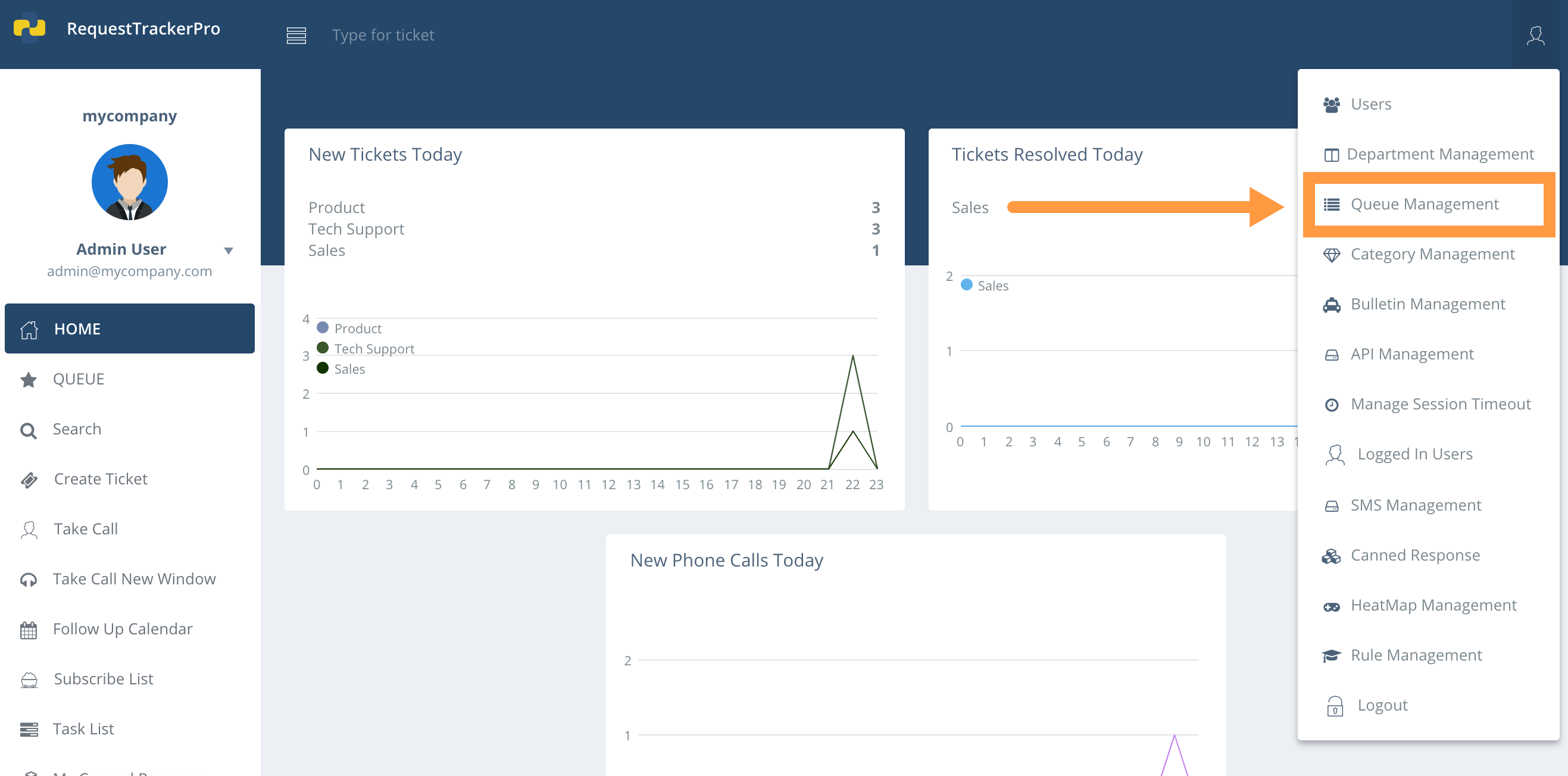 Create a Queue Request Tracker Pro