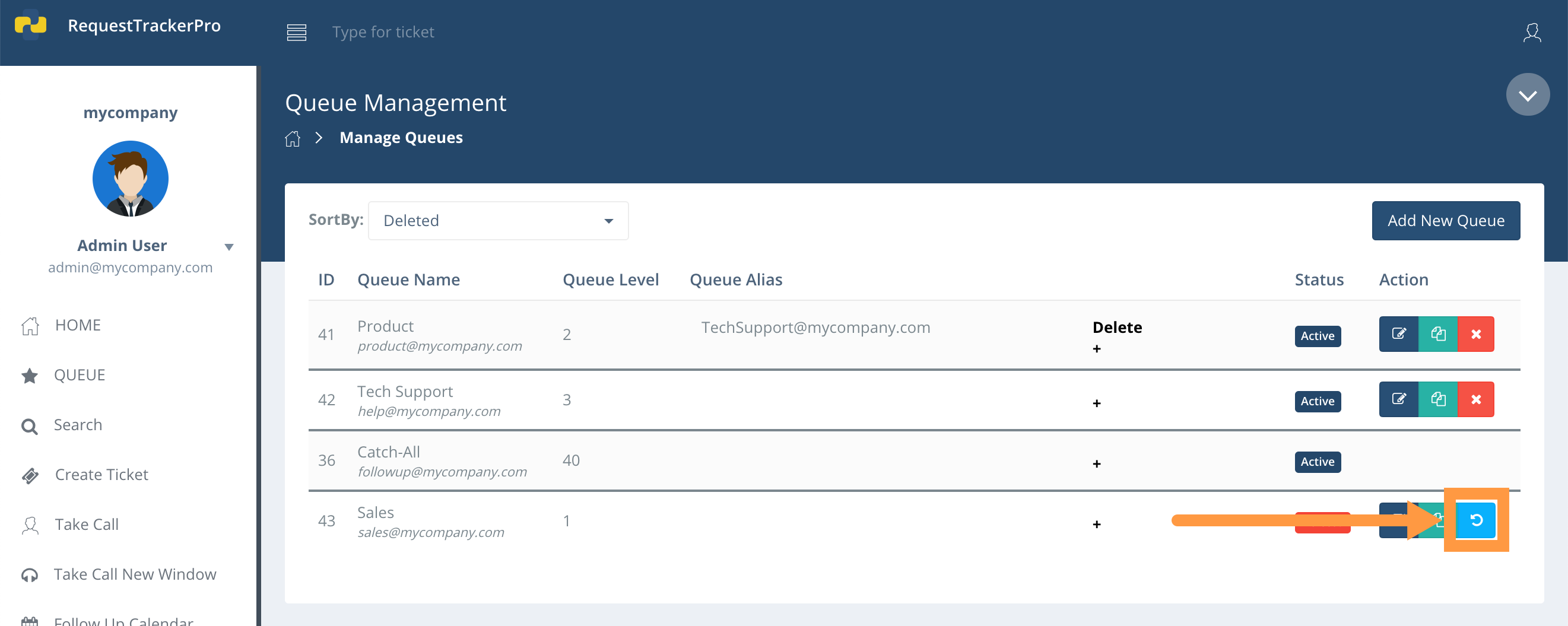 Edit, Delete, or Restore a Queue Request Tracker Pro